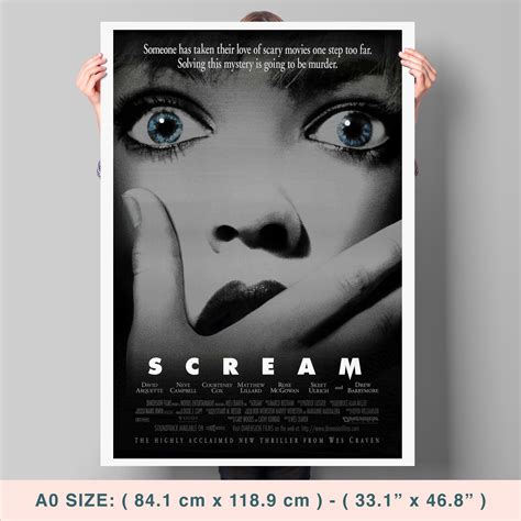 Scream Wes Craven 1996 Hq Retro Movie Poster Premium Etsy