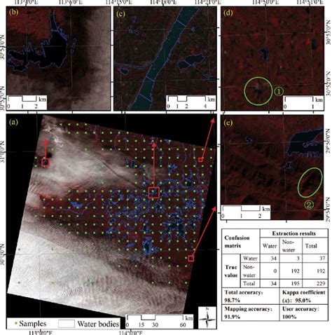 Examples Of Water Body Extraction Results In A Full Scene Landsat 8 Oli