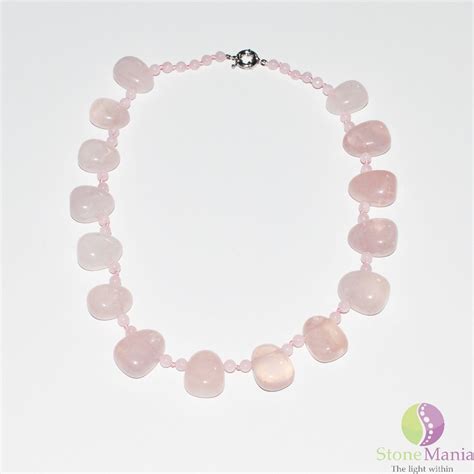 Colier Cuart Roz Cu Pietre Polisate Pe Stonemania Ro
