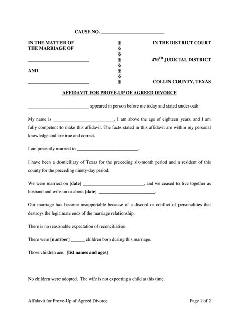 Divorce Affidavit Sample Fill Out And Sign Online Dochub