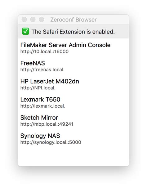 Zeroconf Browser