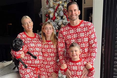 Pregnant Heather Rae Tarek El Moussa In Christmas Pajamas Photo