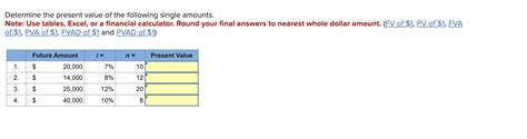 Solved Determine The Present Value Of The Following Single Chegg Com