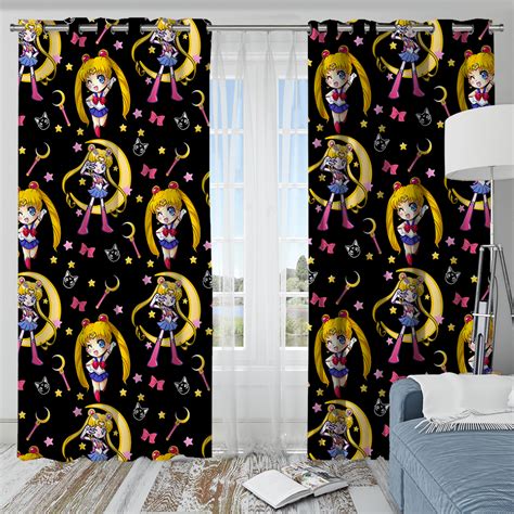 Sailor Moon Cute Chibi Window Curtain Nearkii