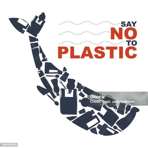 플라스틱 쓰레기로 만든 고래 플라스틱 호출에 아니오라고 말하지 않습니다 에코 배너 플랫 벡터 0명에 대한 스톡 벡터 아트 및 기타 이미지 Istock