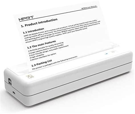 HPRT A4 Thermal Printer MT810 Portable Bluetooth Printer Support