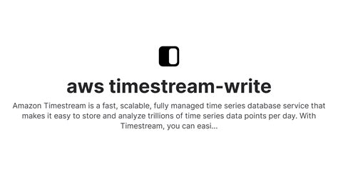 Aws Timestream Write Fig