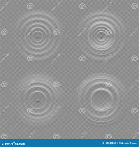 Realistic Water Ripple Effects Isolated On A Transparency Background