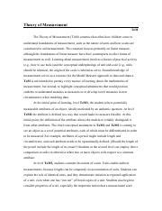 Theory Of Measurement Pdf Theory Of Measurement ToM The Theory Of Measurement ToM Construct
