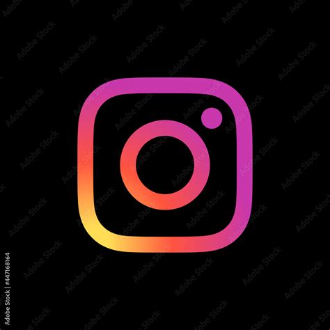 Official Instagram Logo Icon Isolated On Black Background Stock Vector