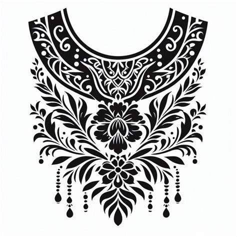 Textile Fabric Neck Design Vector Art Premium Ai Generated Vector
