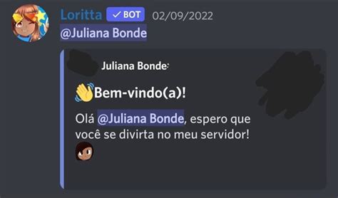 Loritta Bot Juliana Bonde Juliana Bonde Olá Juliana Bonde Espero Que