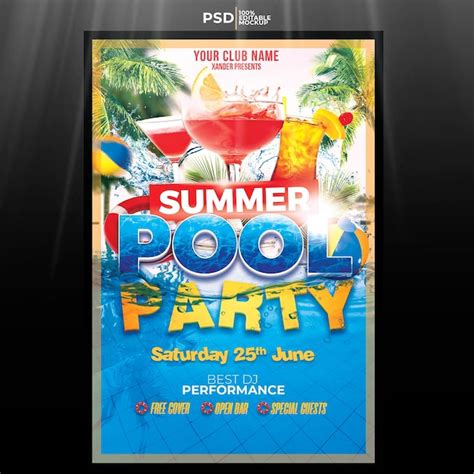Premium Psd Psd Flyer Summer Pool Party