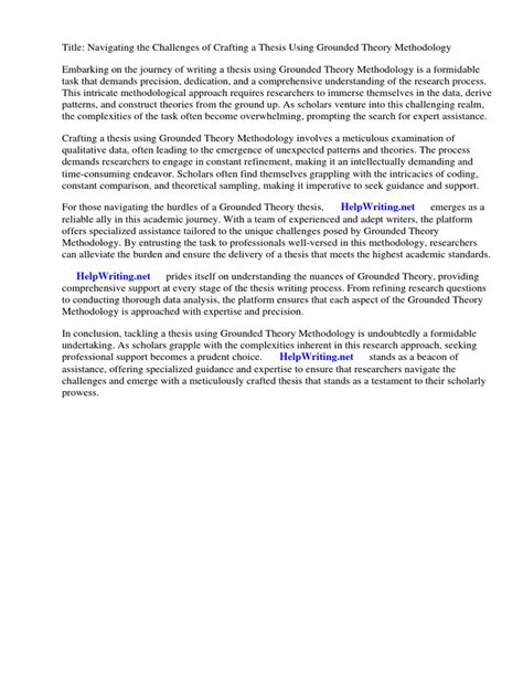 Thesis Using Grounded Theory Methodology Pdf Methodology