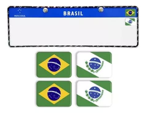 Adesivos Bandeiras Brasil E Paraná Placa Nova Carro Resinado