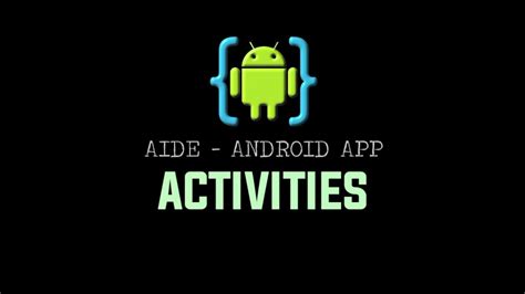 Aide Tutorial Android App Activities Youtube