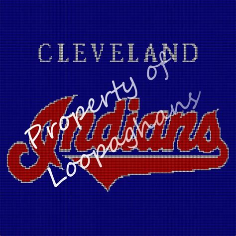 Cleveland Indians Crochet Pattern Afghan Graph Loopaghans Custom