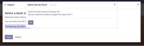 12 Impossible To Import Bank Statement · Issue 27995 · Odooodoo