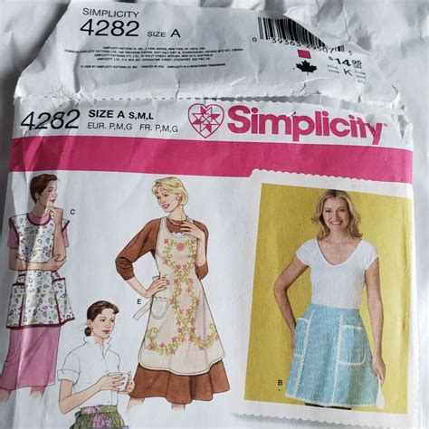 Simplicity Sewing Pattern 4282 Misses Apron Aprons Smock For Sale