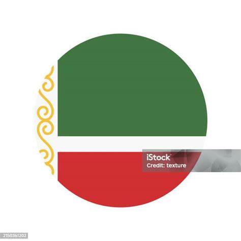 체첸 국기입니다 체첸 국기 체첸 서클 플래그입니다 버튼 플래그 아이콘입니다 표준 색상 둥근 버튼 아이콘입니다 원 아이콘입니다