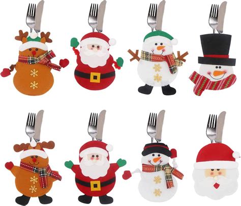 Annhao Portaposate Di Natale 8 Pezzi Cucina Posate Coltello Forchetta