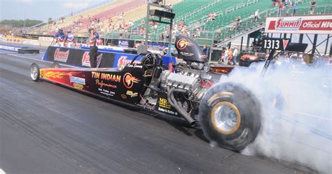 Tin Indian Performance Dragster Burnout Sunday Norwalk 2014 Tin