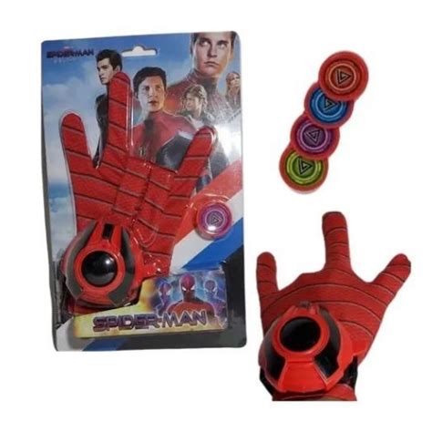 Luva Brinquedo Homem Aranha Verso Lança Disco Presente dia das Crianças