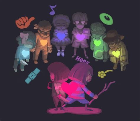 The 7 Souls Undertale Personajes Alma Humana Juego Undertale