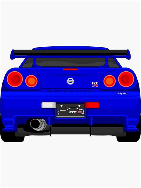 Pegatina Camiseta Nissan Skyline Gtr R34GTR R34 AZUL OSCURO De