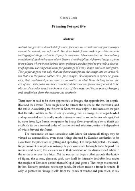 Pdf Framing Perspective