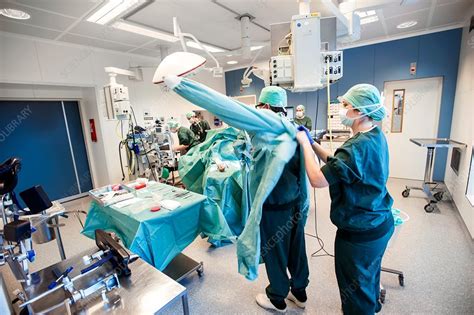 Surgeon Preparing For Surgery Stock Image C013 9890 Science Photo