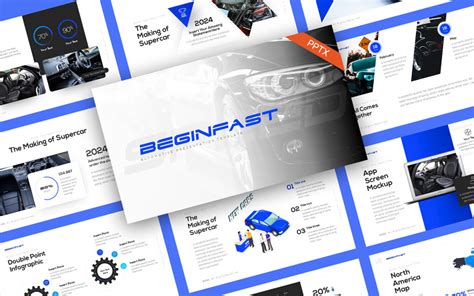 Modelo De PowerPoint Moderno Automotivo BeginFast