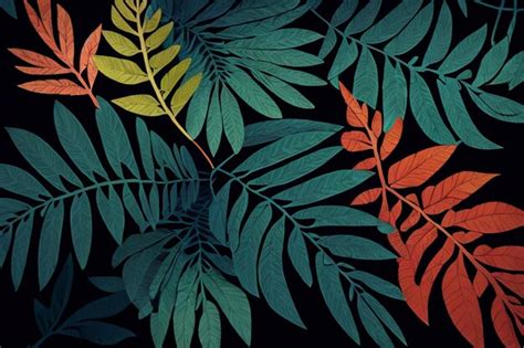 Premium Ai Image Leaf Patterned Nature Illustration Abstract Plant Design