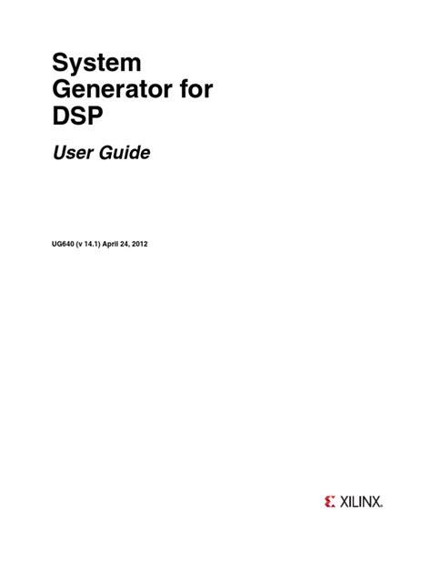 xilinx system generator for dsp user guide pdf field programmable