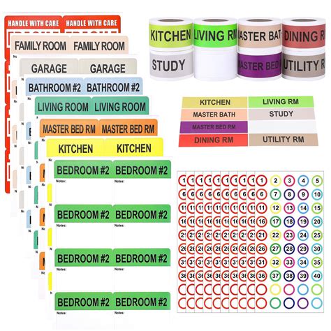 1108 Pcs Moving Labels Color Coded Moving Stickers With Writable Notes Areas 16 Packing Labels