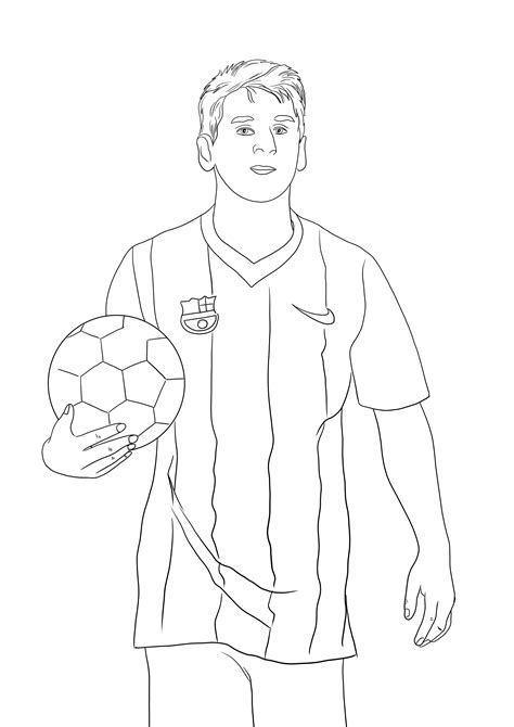Desenho de Lionel Messi para colorir grátis para imprimir e se divertir