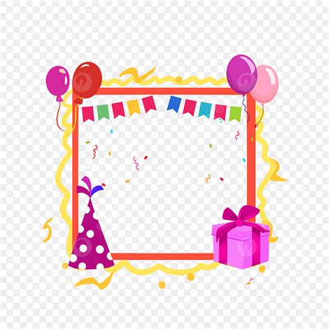 생일 일러스트 파티 장식 테두리 생일 파티 손으로 그린 삽화 Png 일러스트 및 Psd 이미지 무료 다운로드 Pngtree
