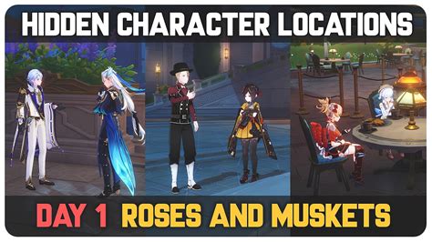 Hidden Character Locations Day 1 Roses And Muskets Act I Genshin Impact 43 Youtube