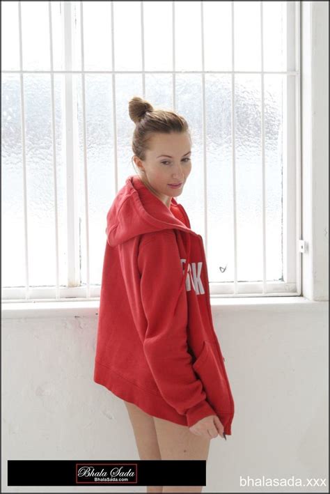 Gorgeous Hottie Wearing Just A Hoodie While Posing By The Window 38 Photos