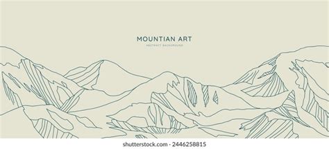 Mountain Hand Drawn Background Vector Minimal Stock Vector Royalty