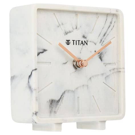 Buy Online Titan Contemporary Marble Texture Table Clock 125 X 125 Cm