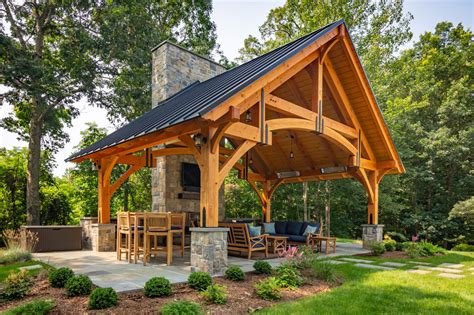 24x16 Grand Teton Timber Frame Pavilion In Sherman Ct