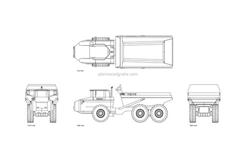 Camión Volquete Articulado Planos Cad Gratis