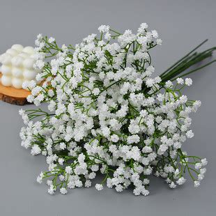 仿真满天星 3叉手感软胶把束手捧塑料花仿真花婚礼装饰家居假花束 阿里巴巴