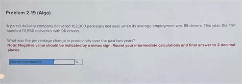 Solved Problem 2 19 Algoa Parcel Delivery Company