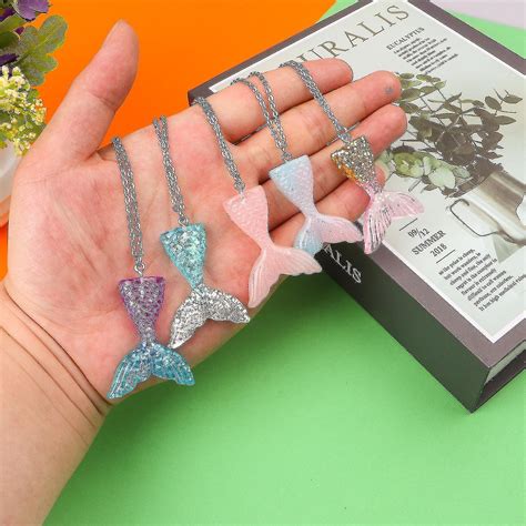 14 Pcs Mermaid Party Supplies Kit Mermaid Fishtail Necklace Gorgeous