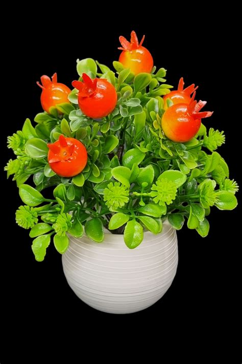 MD Aspiz Flowers Adet Küçük Saksıda Yapay Meyve Ağacı Bonsai Ev Bahçe Dekor Mini Set Limon