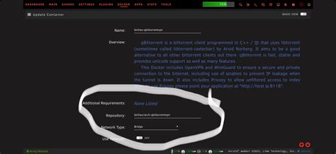Support Binhex QBittorrentVPN Page Docker Containers Unraid