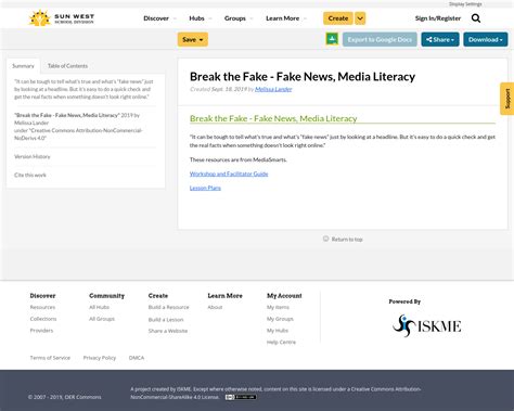 Break The Fake Fake News Media Literacy Resource Bank