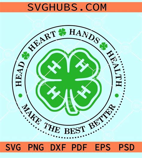 4h Clover Svg 4h Svg Head Heart Hands Health Svg 4h Logo Svg 4h Clipart